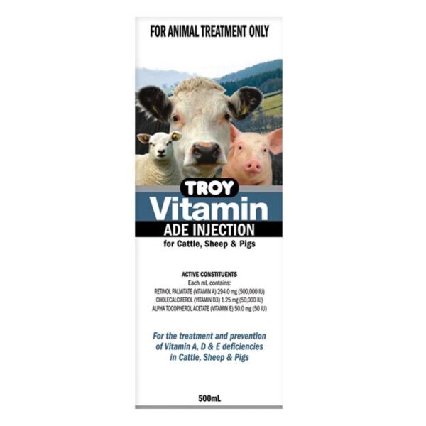 Troy Vitamin Ade Injection For Cattle 500 Ml - Waggly Shop