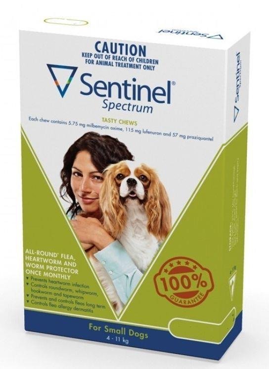 Sentinel Spectrum Flea, Heartworm & Intestinal Wormer - Small Dogs 4 ...