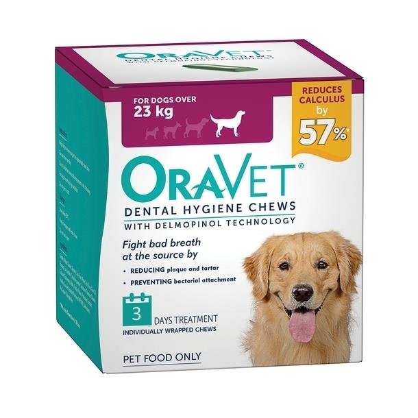 Oravet Plaque & Tartar Control Chews for Large Dogs over 23kg - 3-pack ...